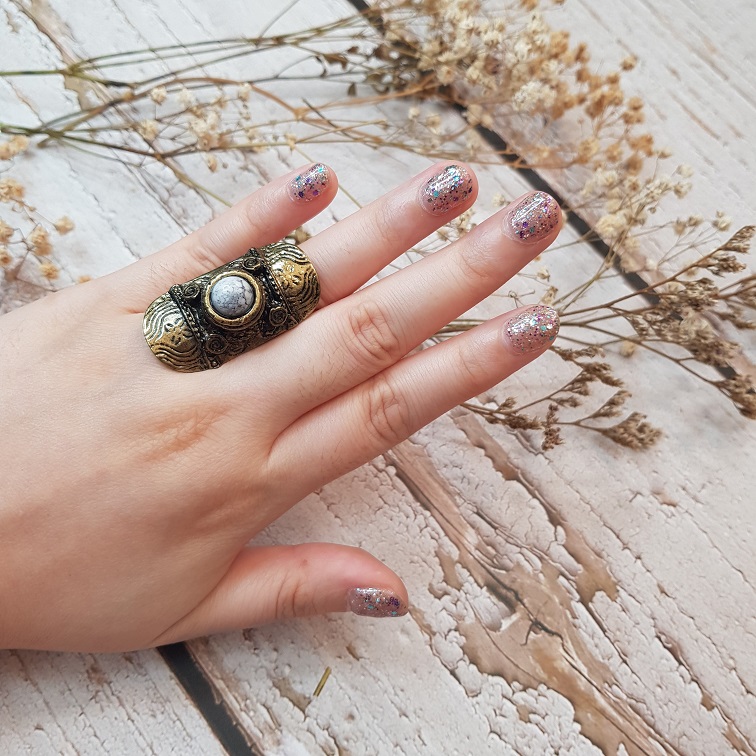 Howlite Encased Amulet Ring - TheTrendBlazer