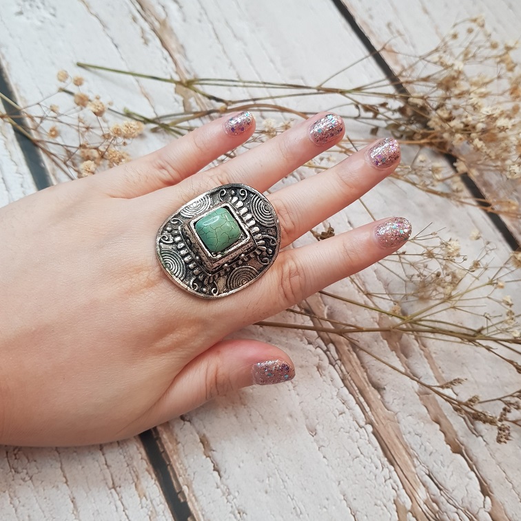 Sterling Silver Tribal Turquoise Ring - TheTrendBlazer